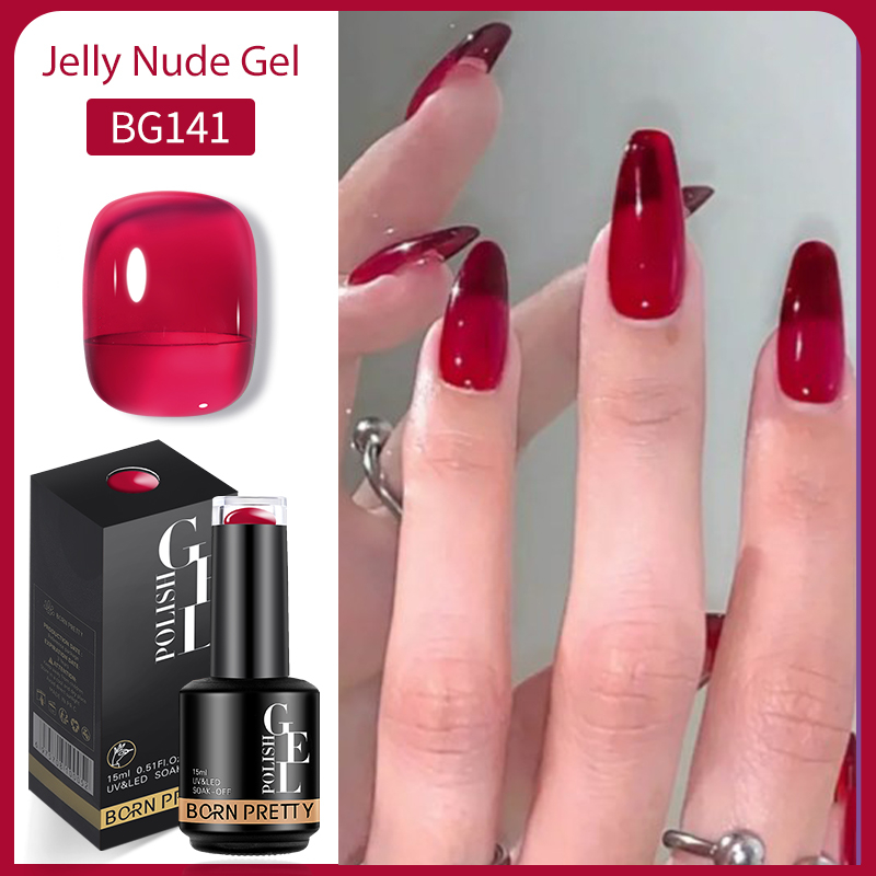 BORN PRETTY 15毫升粉透膠 粉透光療膠 甲油膠 乳白色粉色透色美甲凝膠 乳白色光療膠 裸色粉色透色 | 蝦皮購物