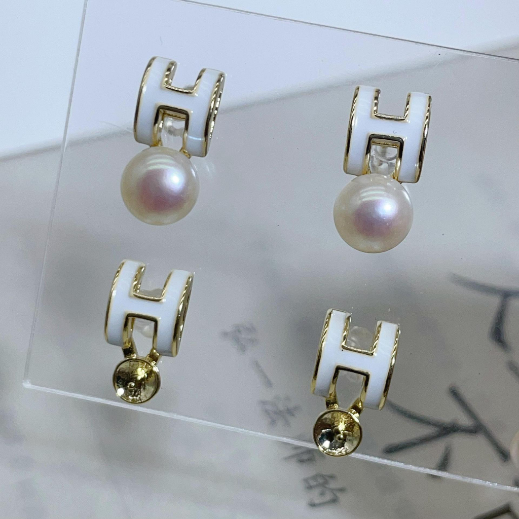 S925 銀針 14k 金包裹珍珠耳釘空架 DIY 美甲配件 | 蝦皮購物