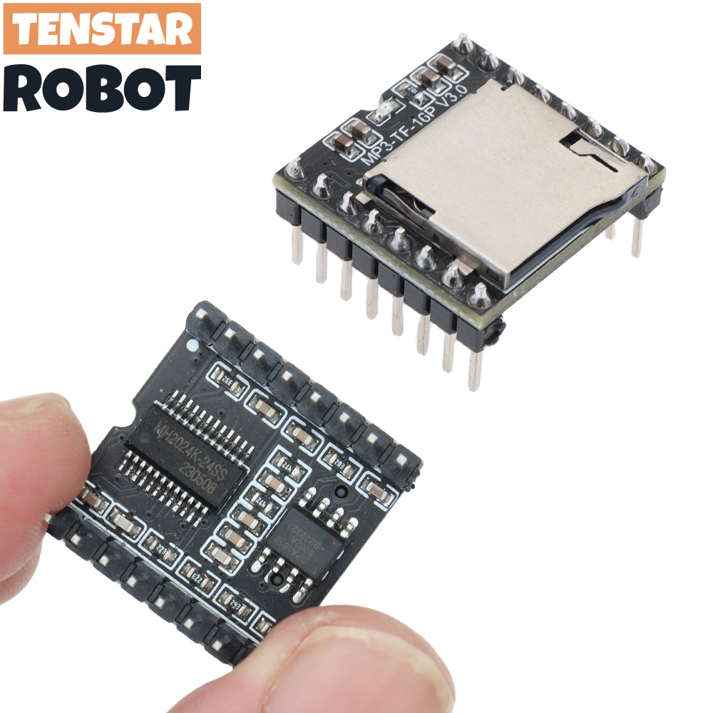 Dfplayer Mini MP3播放器模塊MP3語音解碼板支持TF卡U盤IO/串口/AD for arduino Di | 蝦皮購物