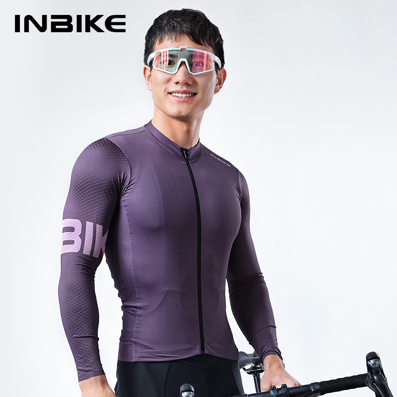 INBIKE 男式騎行服夏季網眼透氣長袖速幹修身自行車服全拉鍊山公路車車衣帶3個後袋騎行襯衫3口袋MTB襯衫 | 蝦皮購物