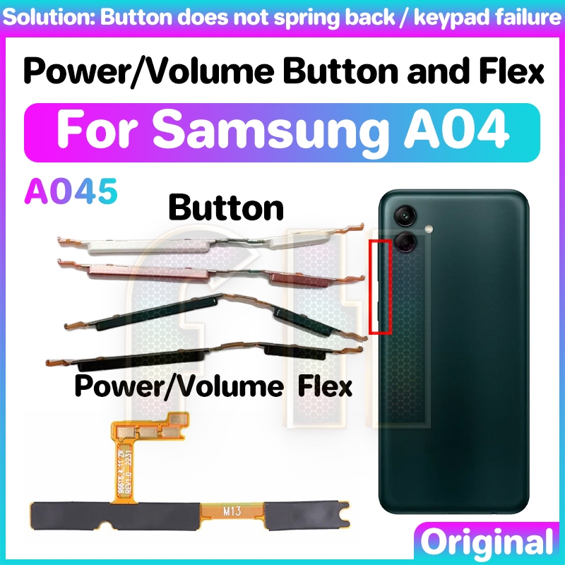 SAMSUNG 電源音量按鈕柔性適用於三星 Galaxy A04 A045 側鍵開關 ON OFF 鍵靜音控制按鈕帶狀排 | 蝦皮購物