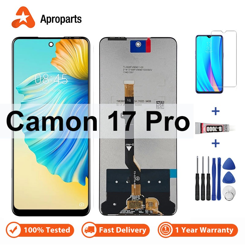 原裝 Tecno Camon 17 Pro CG8 CG8h LCD 顯示屏帶觸摸屏數字化儀組件 | 蝦皮購物