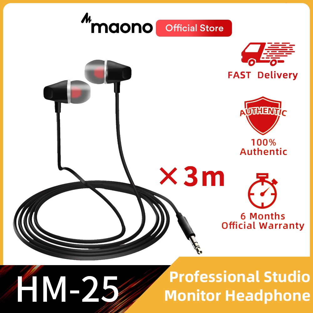 Maono HM25 耳塞式監聽耳機金屬入耳式有線耳機帶低音驅動聲音適用於平板電腦手機播放器 | 蝦皮購物