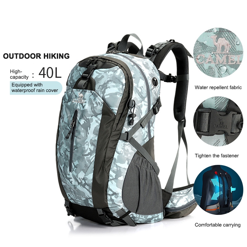 CAMEL CROWN駱駝 登山包 40L戶外運動包大容量防水背包休閒旅行背包男女超大旅行包 | 蝦皮購物