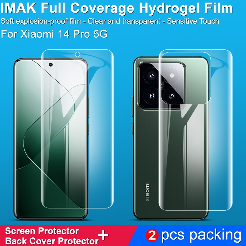 imak 水凝膠軟膜 小米 Mi 14 Pro 5G 全覆蓋水凝膠 TPU 高清屏幕保護膜超薄前膜/後膜 | 蝦皮購物