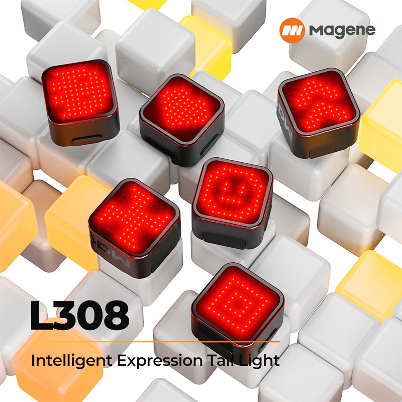 Magene L308 個人化尾燈 智慧表情自動休眠喚醒表情符號文字燈 智慧剎車感測器 IPX6 頭燈 | 蝦皮購物