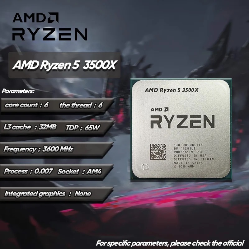 Amd 銳龍 5 3500X R5 3500X 3.6 GHz 六核六線程 CPU 處理器 7NM 65W L3=32M | 蝦皮購物