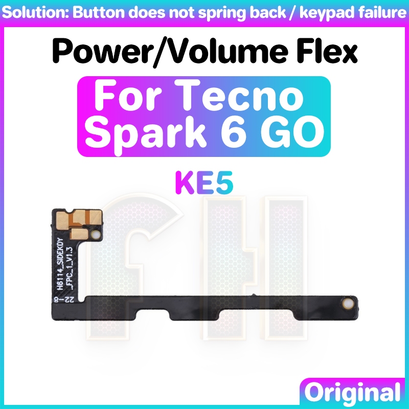 用於 Tecno Spark 6 GO KE5 KE 5 開關開關鍵靜音按鈕帶狀排線的電源音量按鈕柔性 | 蝦皮購物