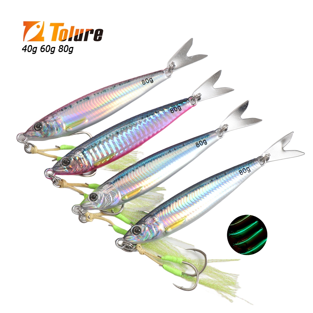 Tolure 2024 新款 Jigging Lures 40g 60g 80g 長鑄釣魚 Jig Lure 3D 打印 | 蝦皮購物