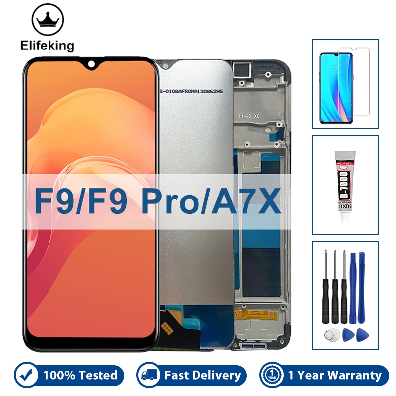 適用於 OPPO A7X F9 F9 Pro LCD 顯示屏觸摸屏,帶邊框數字化儀組件更換,帶免費工具 | 蝦皮購物