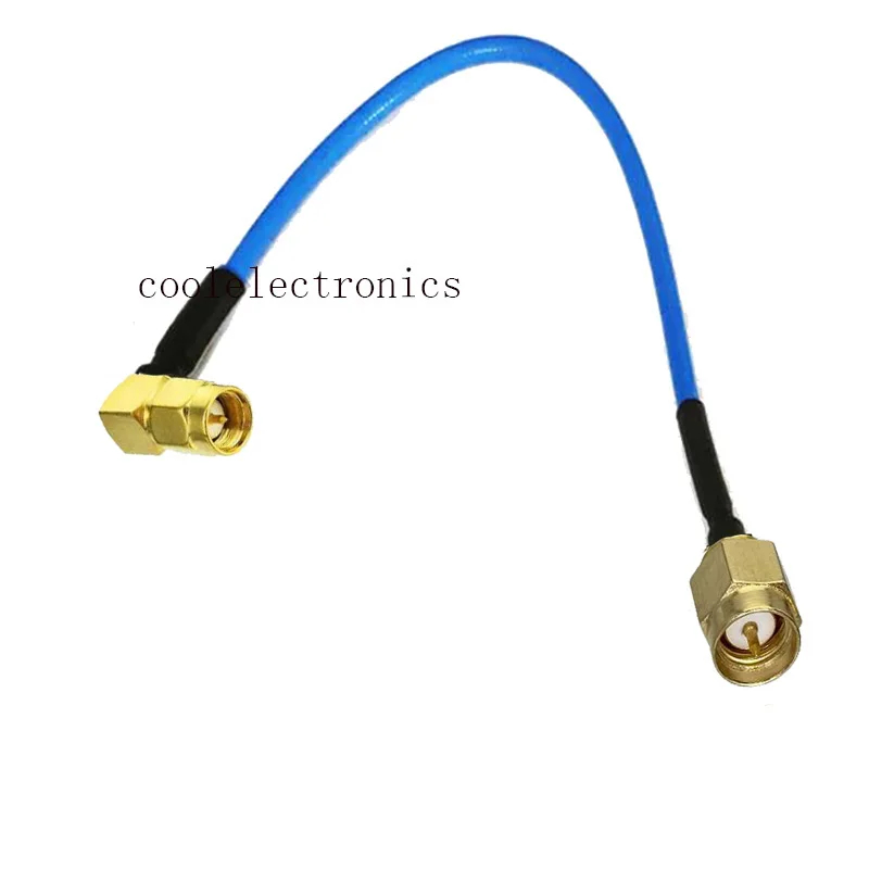 1pc SMA 公頭直轉 SMA 插頭直角藍色 RG405 0.086" 半柔性尾纖同軸電纜 50ohm 10/15/2 | 蝦皮購物