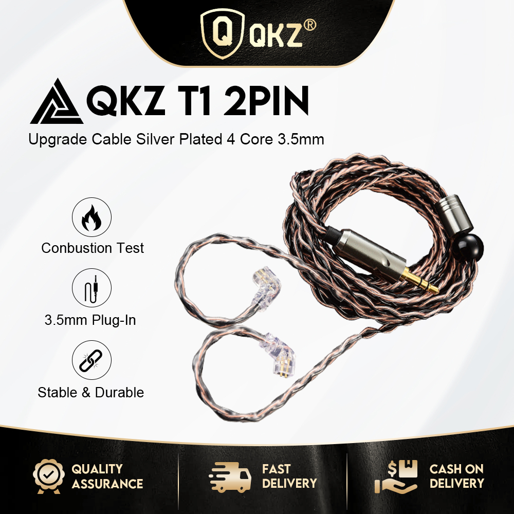 Qkz T1 200芯8股耳機升級線鍍銀4芯升級線QDC 2PIN 3.5MM插頭 | 蝦皮購物