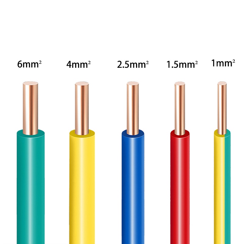 Bv銅電纜1mm2 1.5mm2 2.5mm2 4mm2 6mm2 17 15 13 11 9Awg 2米單芯硬線家裝線 | 蝦皮購物