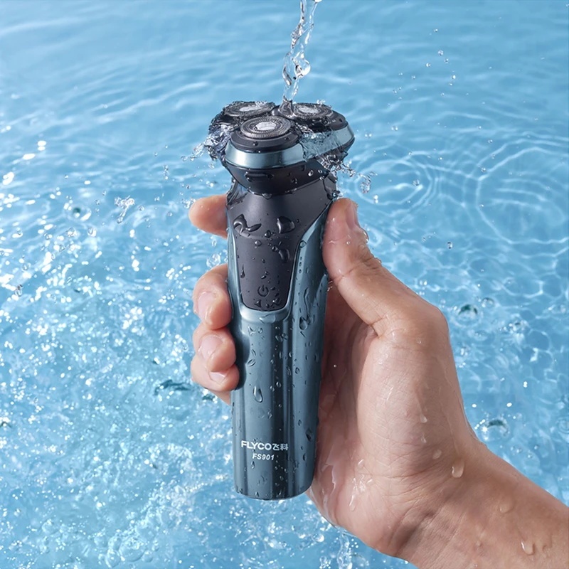Flyco FS901 旋轉 3 刀頭可水洗 USB 充電式電動剃須刀剃須刀 LED 智能防水剃須刀 | 蝦皮購物