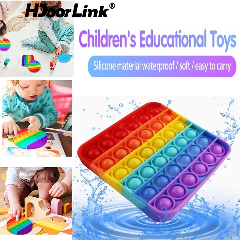 Hdoorlink TIKTOK Push Pop It Push 新款彩虹泡泡 Pop It Fidget 玩具緩解自 | 蝦皮購物