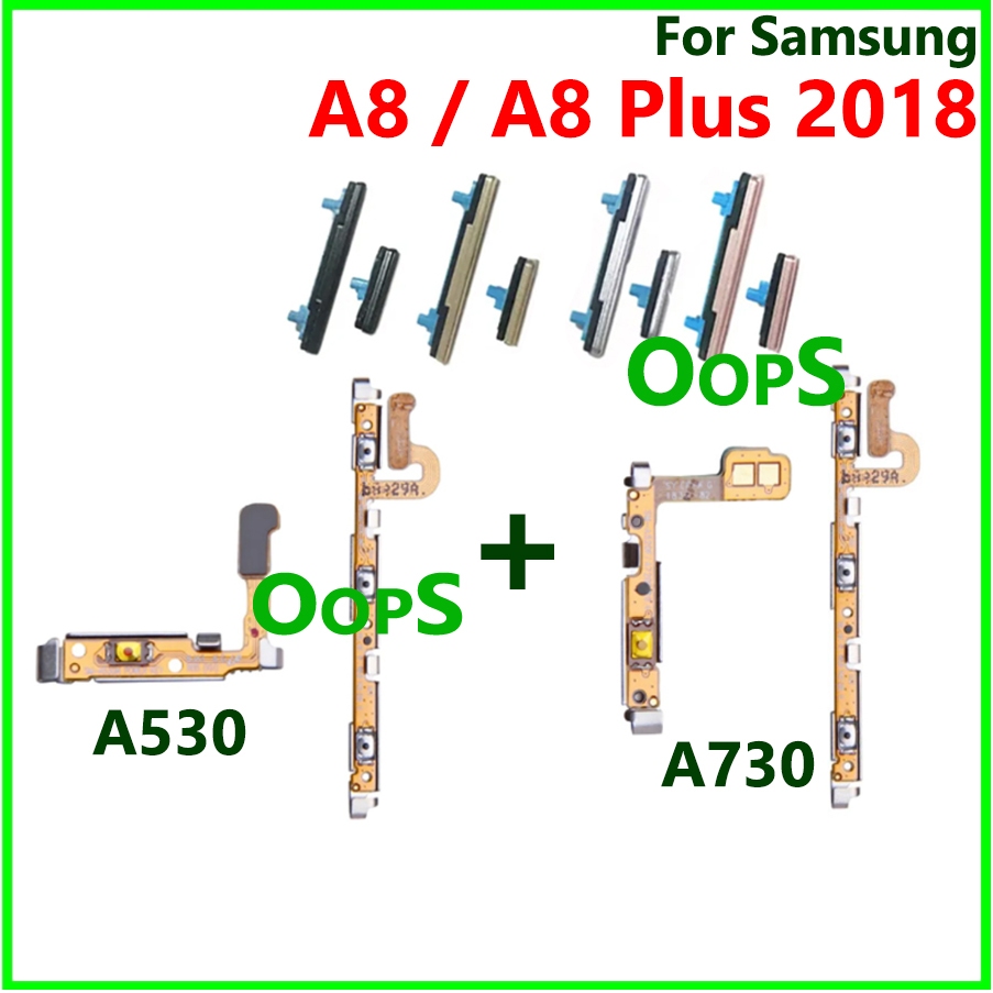 SAMSUNG 電源音量按鈕 Flex 適用於三星 A8 Plus A530 A730 開關側出按鈕鍵帶狀電纜 | 蝦皮購物