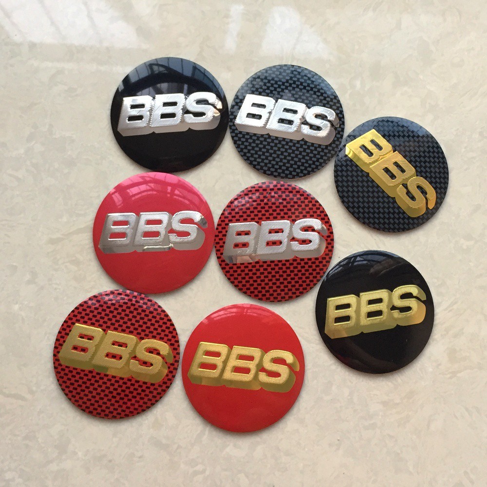 4 件 56 毫米/65 毫米 BBS 標誌汽車車輪中心輪轂蓋標誌徽章貼紙適用於運動輪輞 BBS LOGO | 蝦皮購物