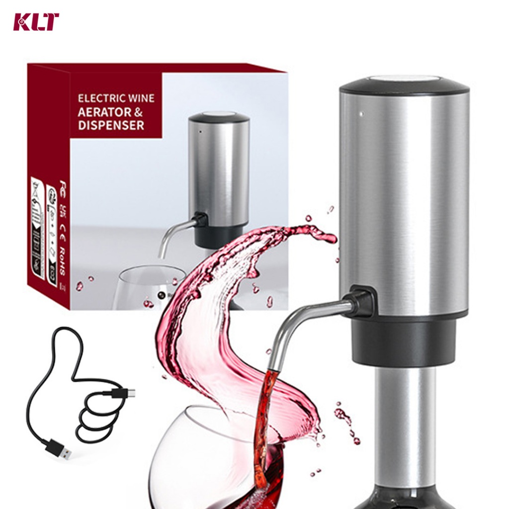 Cliton 電動醒酒器分配器 Type-C 充電快速醒酒自動醒酒器起泡器倒酒器適用於酒吧派對廚房 | 蝦皮購物