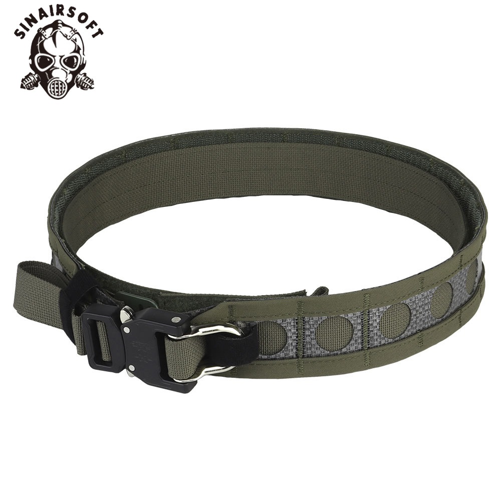 Sinairsoft Tactical Bison 雙層尼龍腰帶,適用於戶外徒步旅行快速釋放 D 形環金屬扣 MOLLE | 蝦皮購物