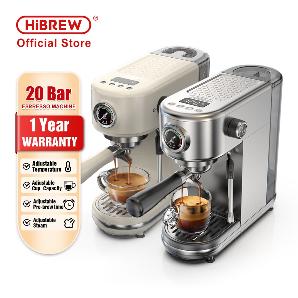 Hibrew 20Bar 半自動濃縮咖啡機溫度可調冷/熱超薄咖啡機卡布奇諾 H10B | 蝦皮購物
