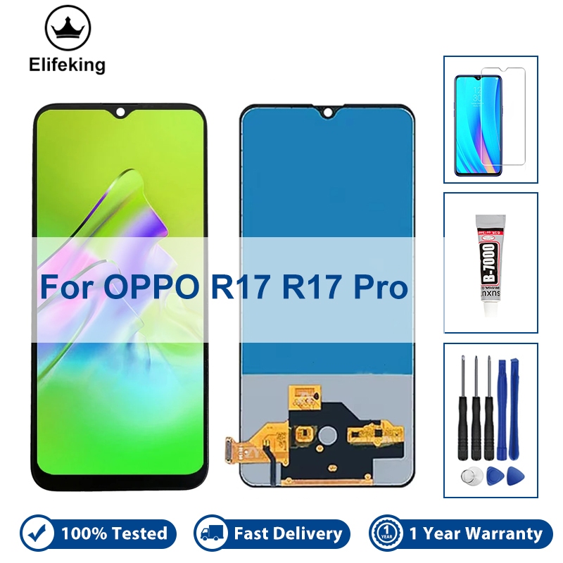 100% 測試適用於 OPPO R17 R17 Pro LCD 顯示屏觸摸屏數字化儀組裝零件,帶免費維修工具 | 蝦皮購物