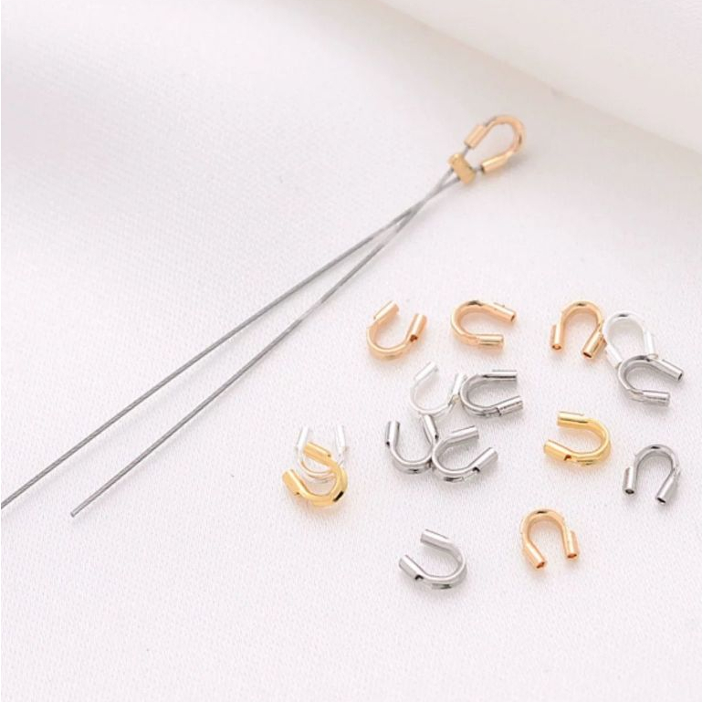 s925銀 14K包金U形馬蹄收尾扣diy手工串珠珍珠手鍊珠項鍊鋼絲護線器 diy手作材料配飾 手工珠 手工必備 | 蝦皮購物