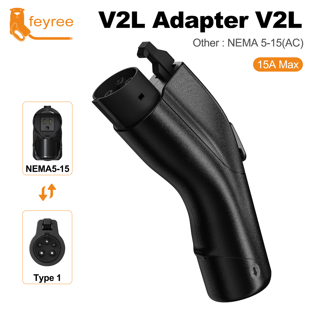 Feyree V2L 放電轉接頭, 帶NEMA5-15 插座,110V15A 適用於現代 Ioniq 5,KIA EV6 | 蝦皮購物