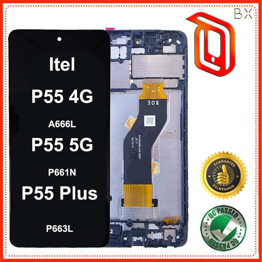 適用於 Itel P55 4G/5G A666L P661N P55 Plus P663L 液晶顯示屏觸摸屏數字化儀帶框 | 蝦皮購物