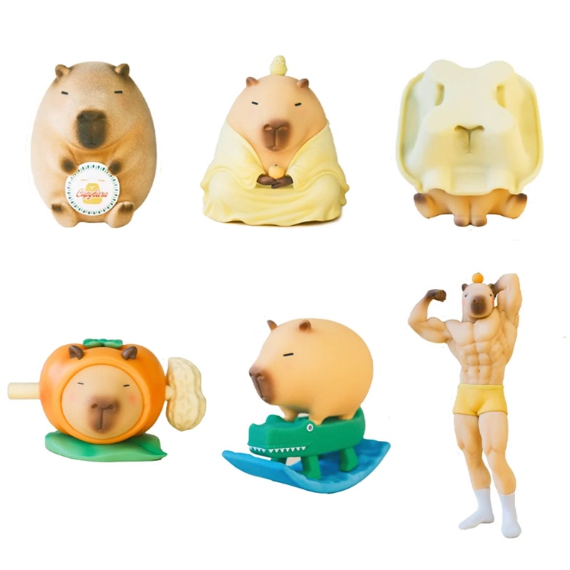 LUCK MOAI 卡皮巴拉 水豚 卡皮巴拉 動物 公仔 盲抽 盲盒 盒玩 | 蝦皮購物