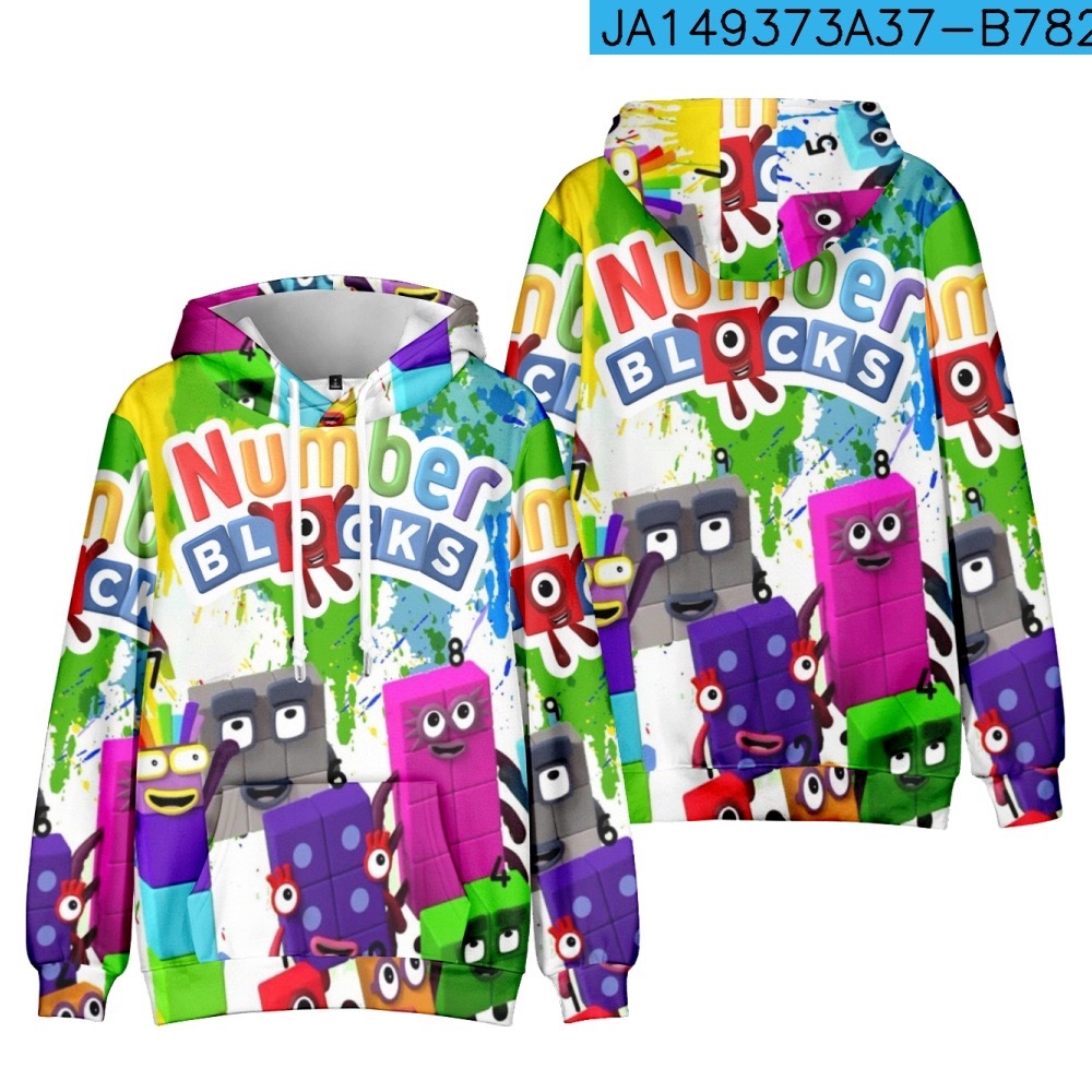 數字積木大學T Numberblocks字母款兒童成人3D卡通帽T外套 | 蝦皮購物