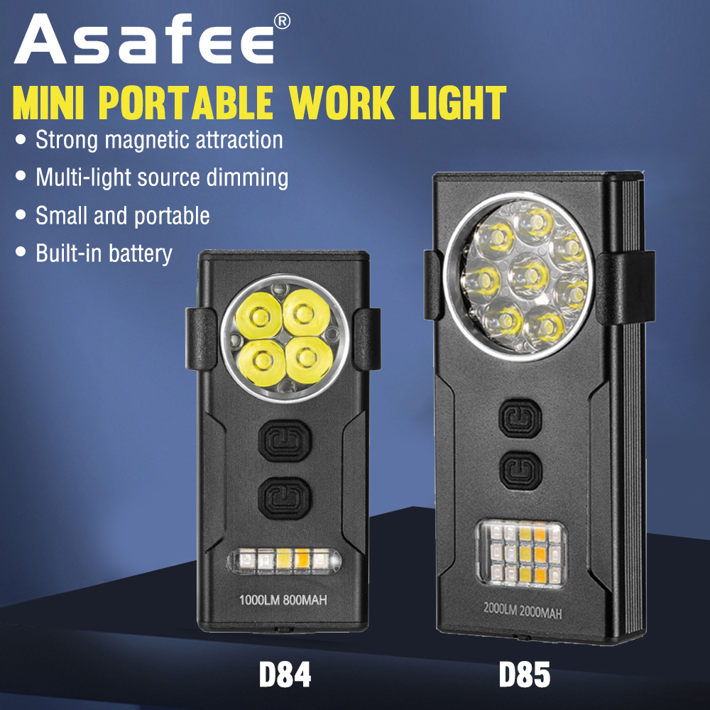 Asafee D84/85 EDC LED 超亮工作燈 LED 1000LM 安全便攜式燈內置電池可充電 IPX4防水 | 蝦皮購物