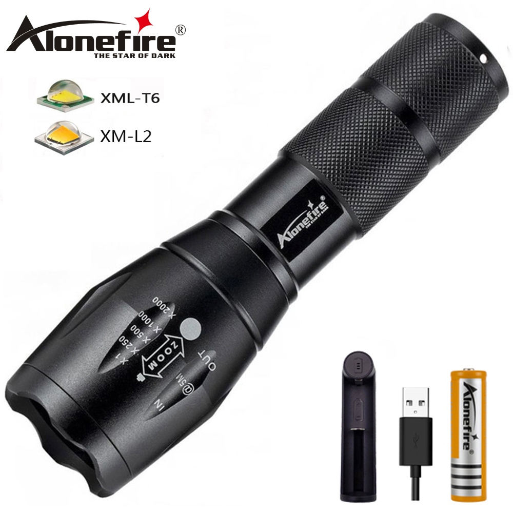 Alonefire G700 XML T6 L2 LED鋁合金防水變焦手電筒用於露營 AAA 18650 | 蝦皮購物