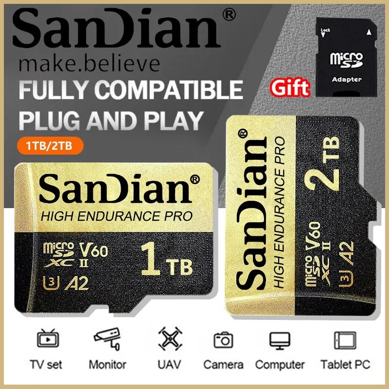 三典 1TB 高速 Micro TF Sd 卡 1TB 2TB Flash Class 10 原裝 Sd 卡 Micro | 蝦皮購物