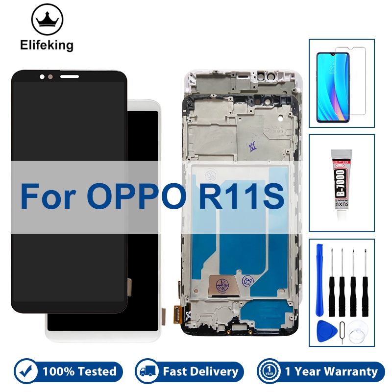 100% 測試 LCD 適用於 OPPO R11s CPH1719 顯示屏觸摸屏數字化儀組件,帶框架 CPH1707 更 | 蝦皮購物