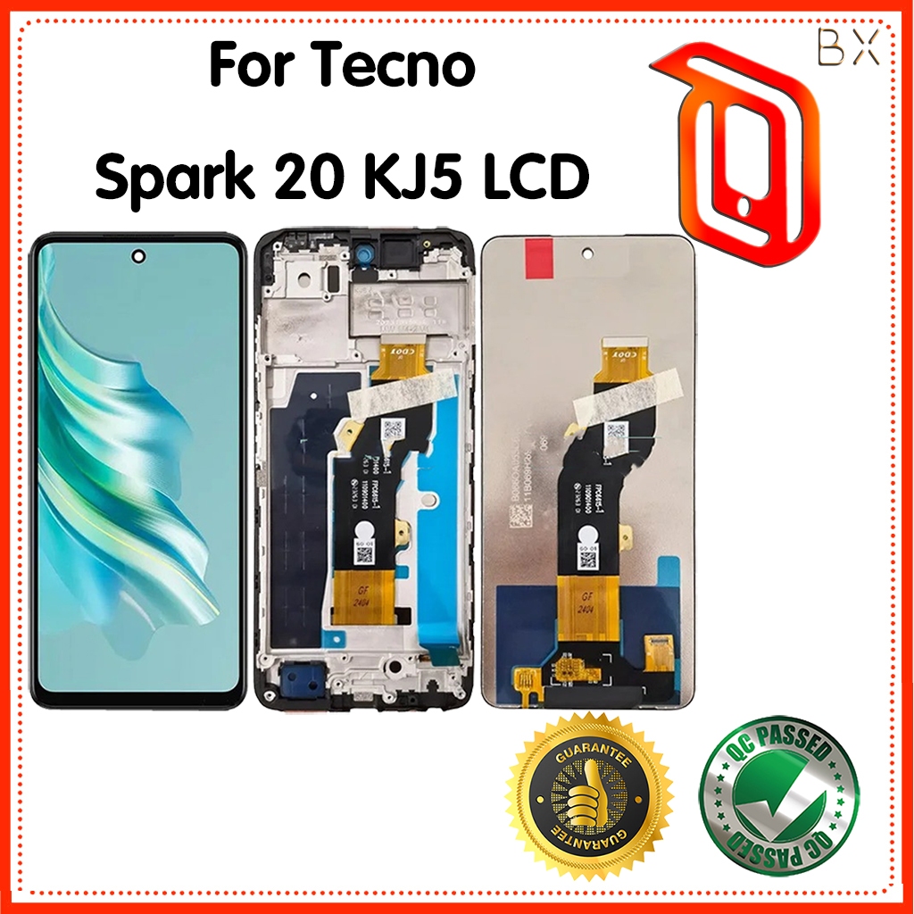 適用於 Tecno Spark 20 KJ5 LCD 顯示屏觸摸屏數字化儀,帶框架組件 | 蝦皮購物