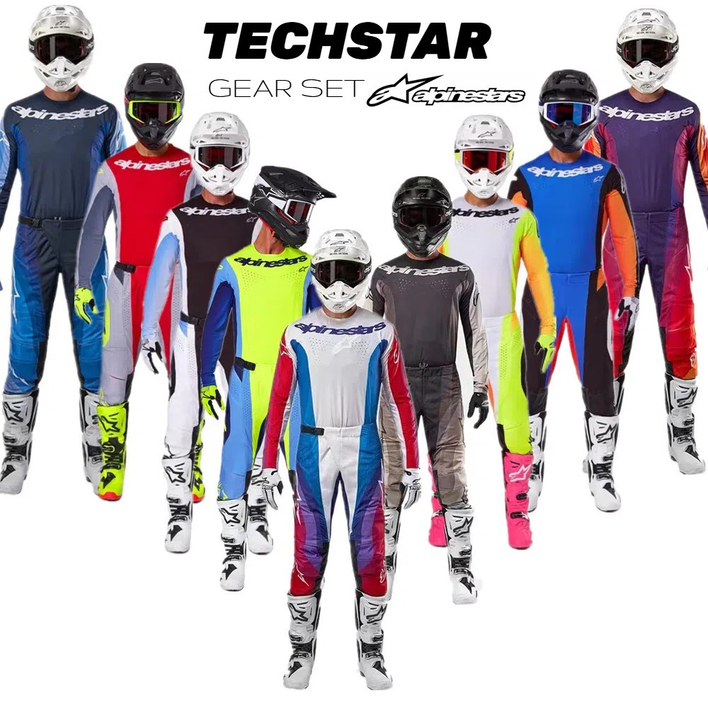 Alpinestars 2025 TECHSTAR MELT FLURO 黃色/藍色齒輪組 A-star Dirt Bi | 蝦皮購物