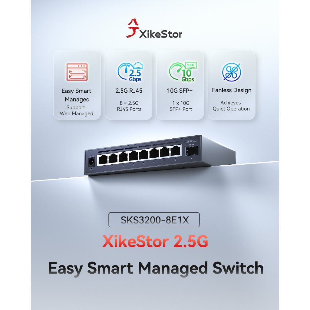 Xikestor SKS3200-8E1X Simple L2 管理型 2.5G 8 端口 2.5G RJ45 & 1 | 蝦皮購物
