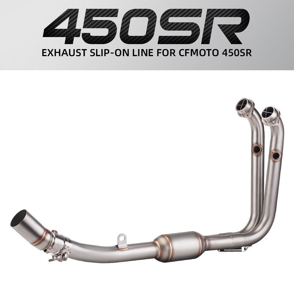 適用於 cfmoto 450sr 450SS 450 SR SS 2022-2024 摩托車排氣改裝轉接管不銹鋼前中連接 | 蝦皮購物
