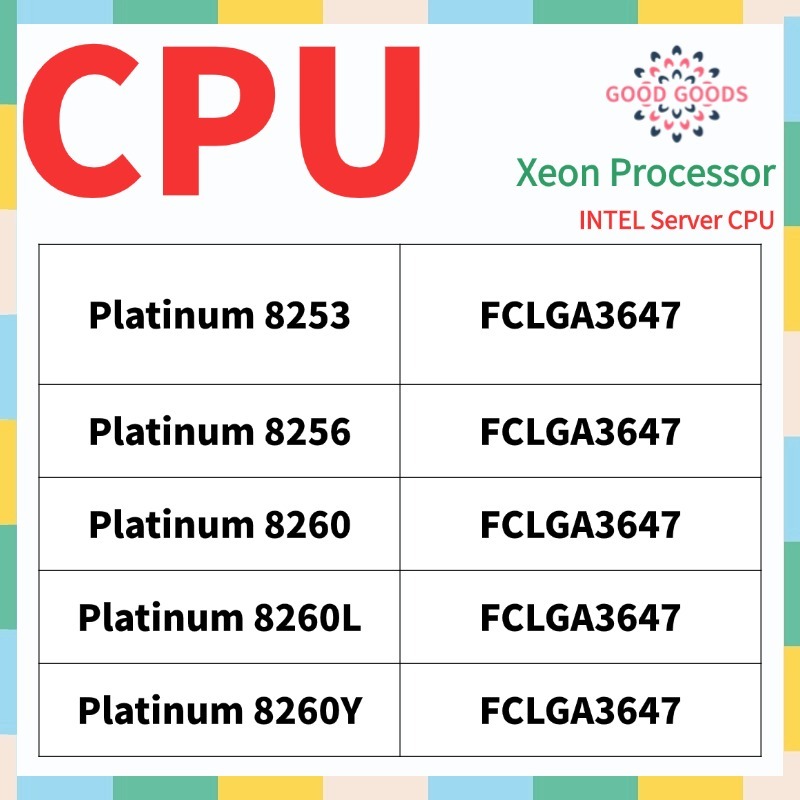 英特爾 Xeon Platinum 8253 8256 8260 8260L 8260Y INTEL 至強處理器服務器 | 蝦皮購物
