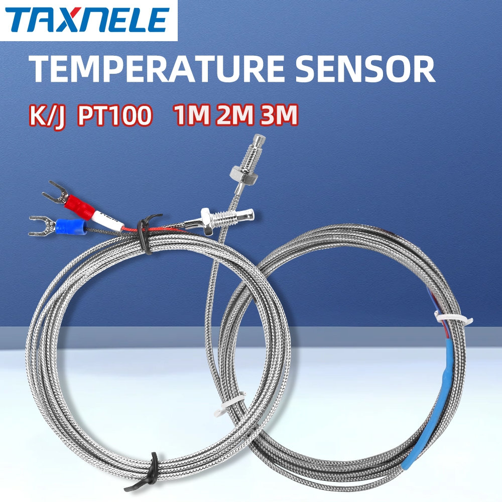 M6螺絲k J PT100 1M 2M 3M電纜RTD熱電偶烤箱溫度傳感器工業溫度 | 蝦皮購物