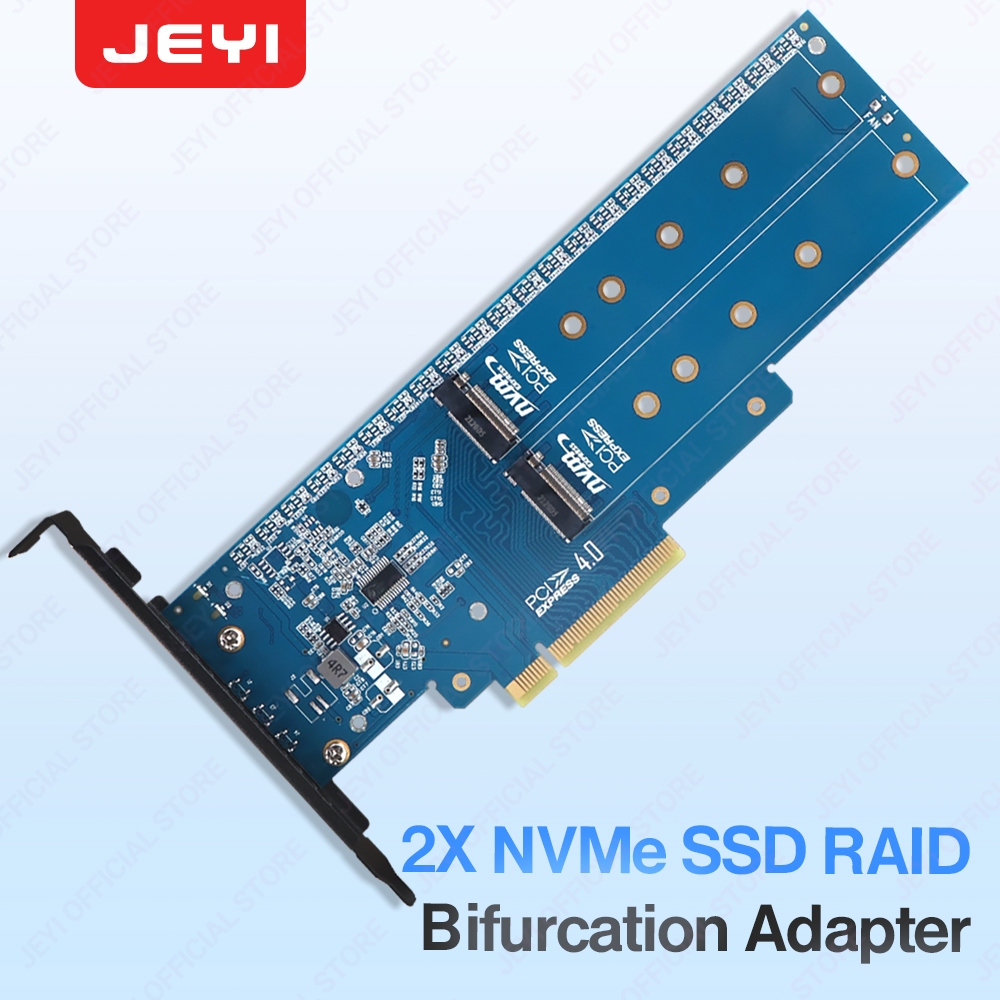 雙 NVMe PCIe 適配器,JEYI M.2 NVMe SSD 轉 PCI-e 4.0 x8/x16 卡支持 M.2 | 蝦皮購物