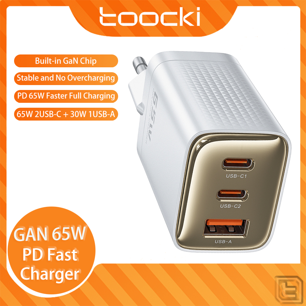 Toocki PD65W GAN 快速充電器三端口 USB Type C 適配器迷你旅行壁式適配器 | 蝦皮購物