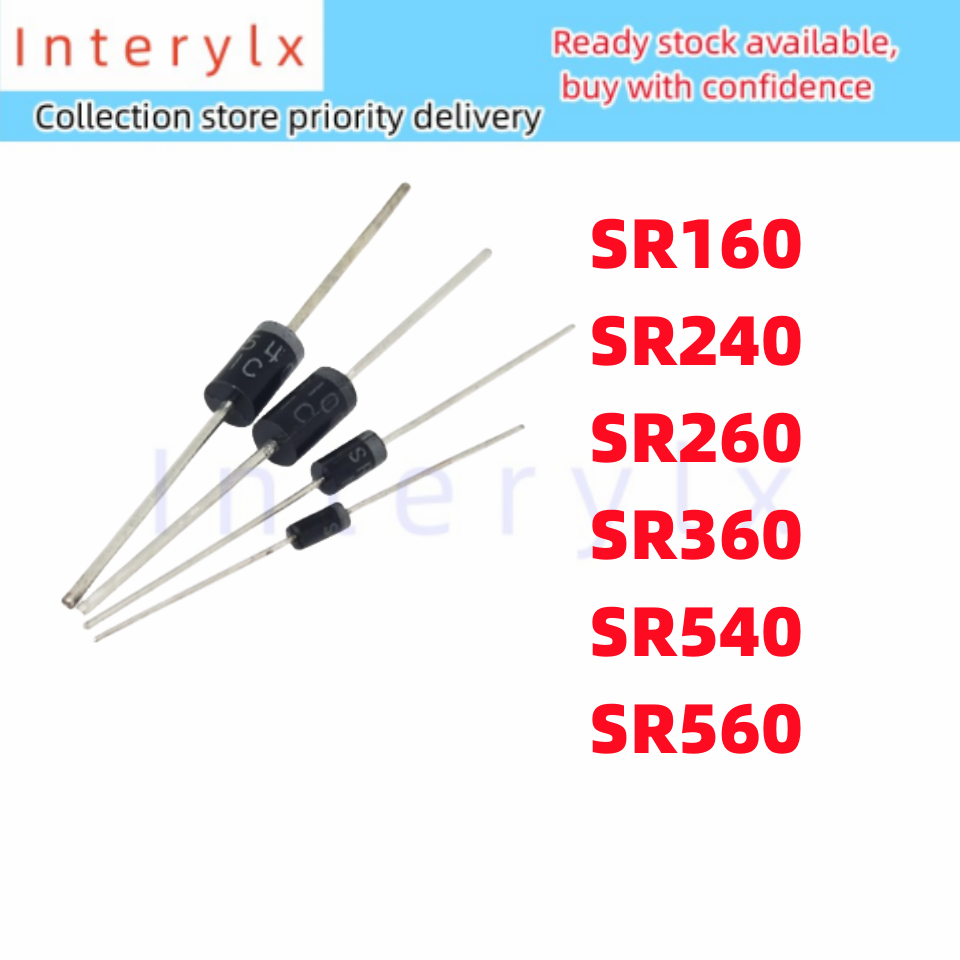 10Pcs 全新 直插 SR160 SR240 SR260 SR360 SR540 SR560 肖特基二極管 1A 2A | 蝦皮購物