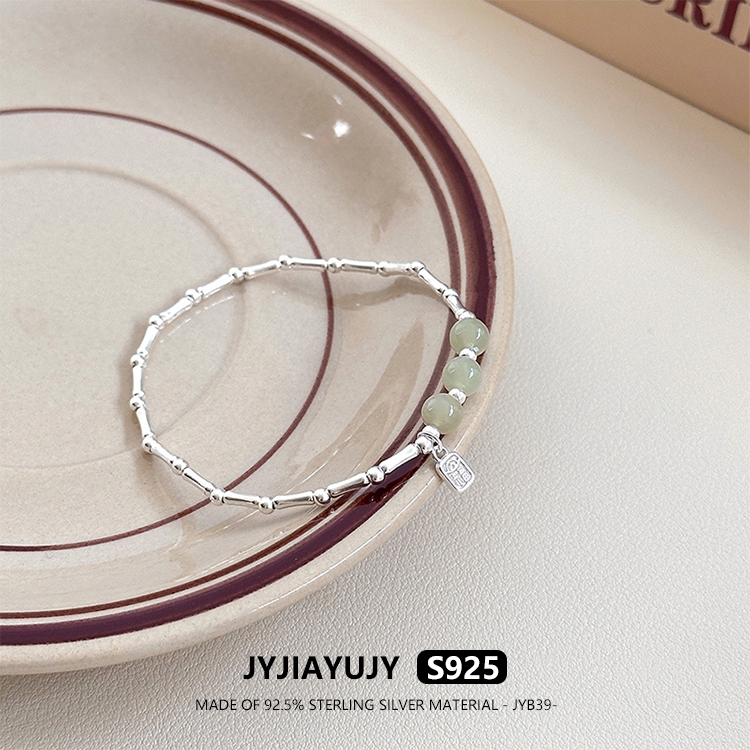 Jyjiayujy 100% 全原裝純銀 S925 17CM 手鍊竹款現貨高品質時尚防過敏女士首飾禮物日常使用 JYB3 | 蝦皮購物