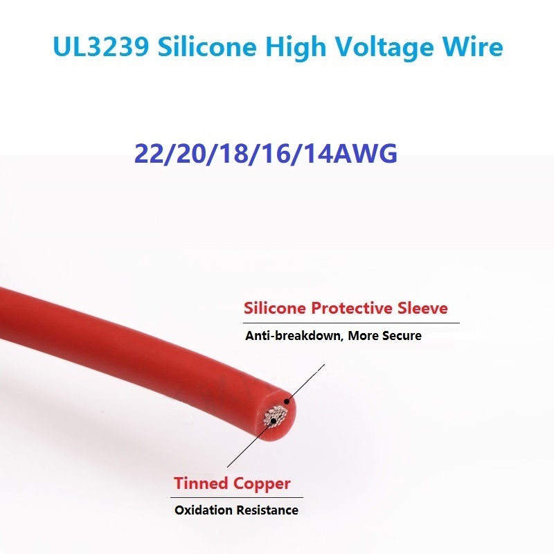 美標 UL3239 矽膠高壓線 10KV 軟硅橡膠高溫線高壓電子線柔軟耐高溫鍍錫14 16 18 20 22AWG 訂製 | 蝦皮購物