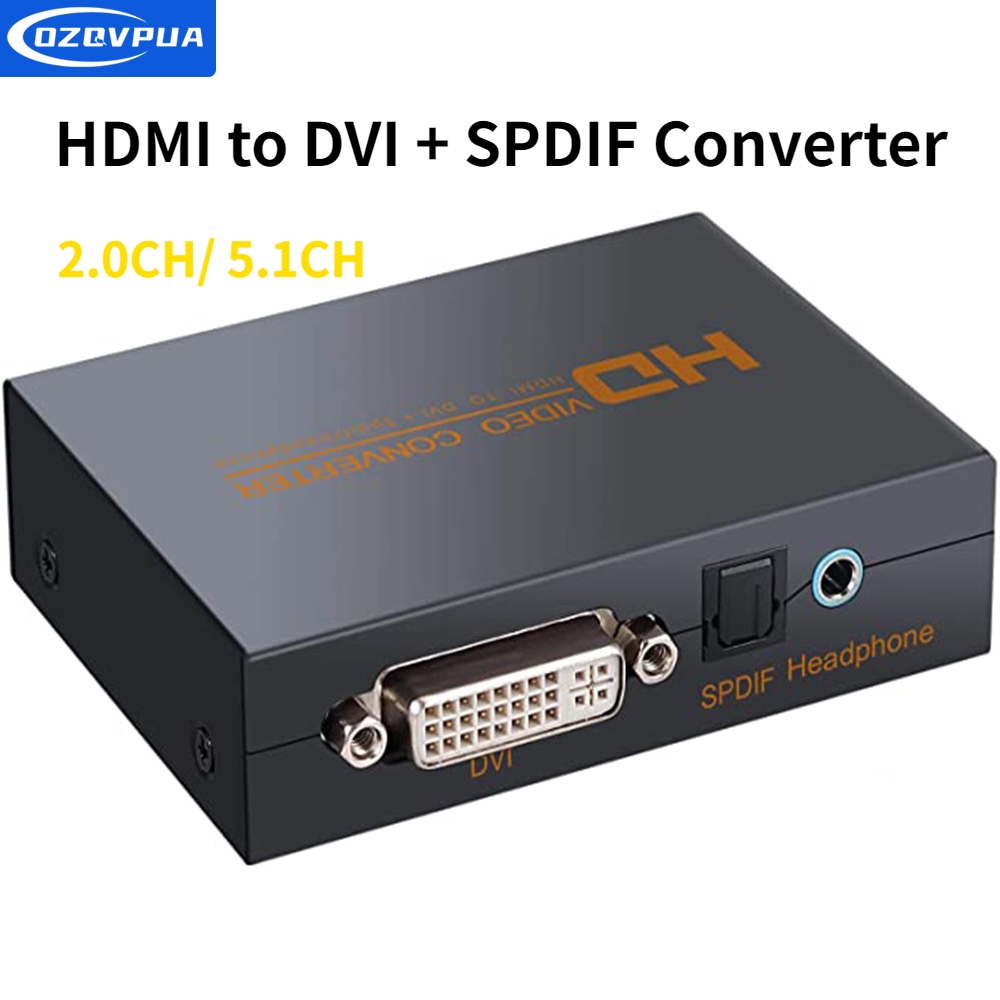 Hdmi 轉 DVI + SPDIF / 耳機視頻轉換器盒適配器,適用於 PS3 DVD + 電源適配器 HDMI 轉 | 蝦皮購物