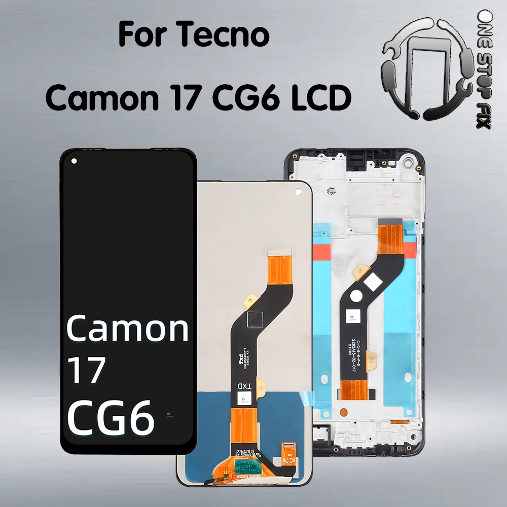適用於 Tecno Camon 17 CG6 LCD 顯示屏觸摸屏數字化儀組裝面板更換 | 蝦皮購物