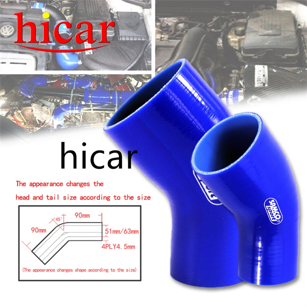 Samco 45度藍色矽膠軟管異徑管接頭彎頭矽橡膠彎曲中冷器冷卻液管大變小,尺寸2面不同 | 蝦皮購物