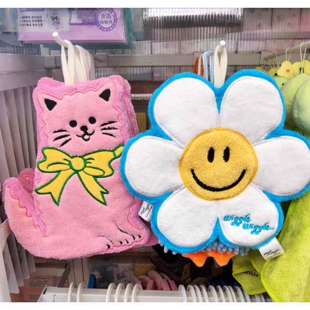 MINISO wiggle wiggle系列擦手巾太陽花粉色小貓咪 | 蝦皮購物
