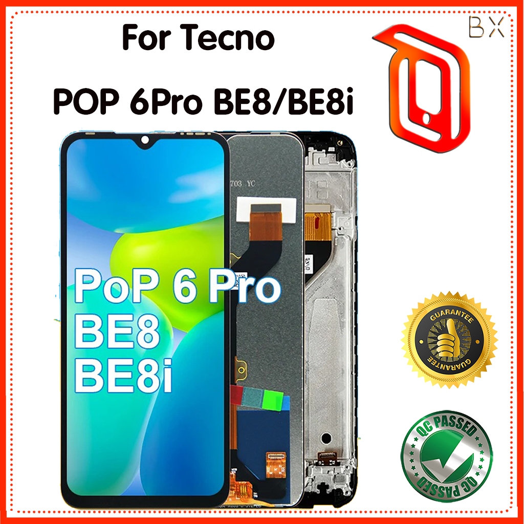 適用於 Tecno POP 6Pro BE8i LCD 觸摸屏數字化儀組件更換 Pop6 Pro 面板 | 蝦皮購物